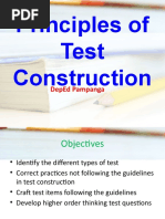 Test Construction Presentation | PDF | Multiple Choice | Test (Assessment)