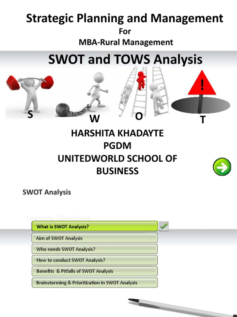 SWOT and TOWS Analysis Guide for MBA | PDF | Swot Analysis ...