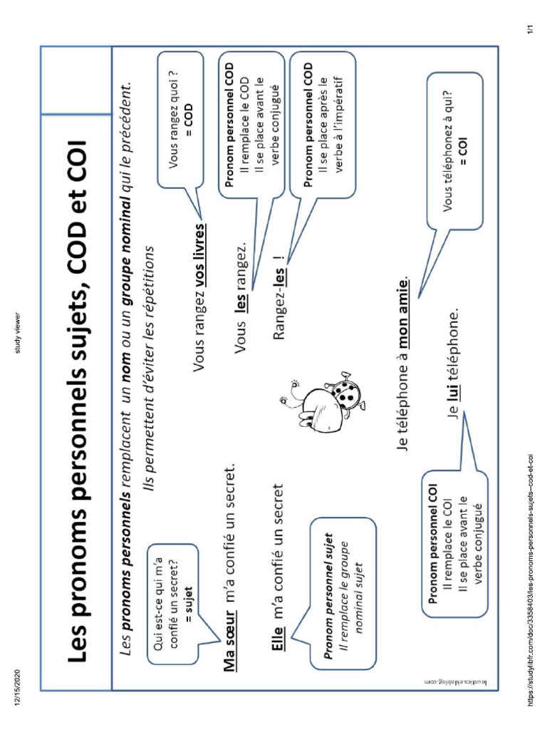Le Pronoms Personnels COD Et COI | PDF