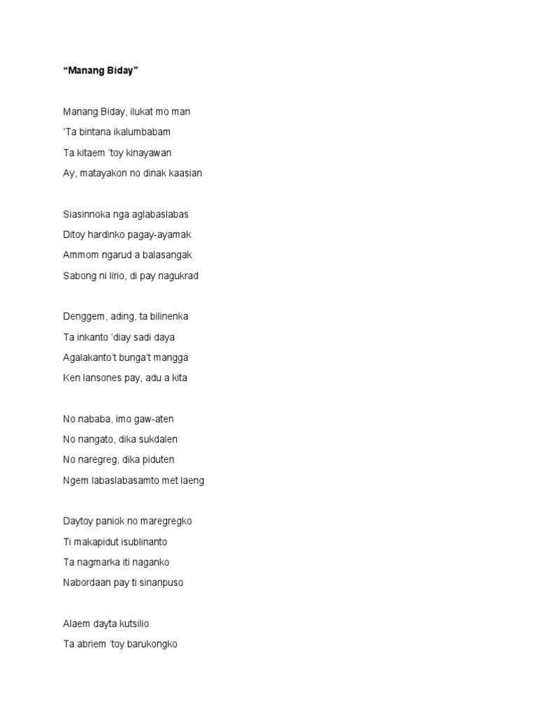 Manang Biday | PDF