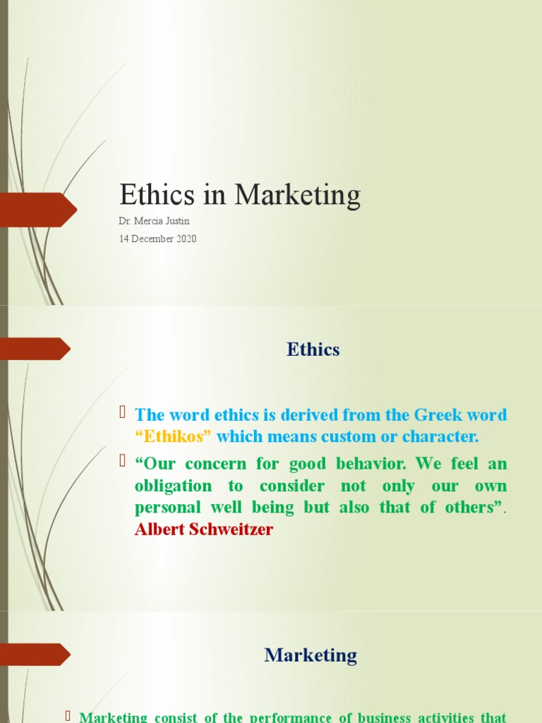 Marketing Ethics: Principles and Issues | PDF | Marketing | Pricing