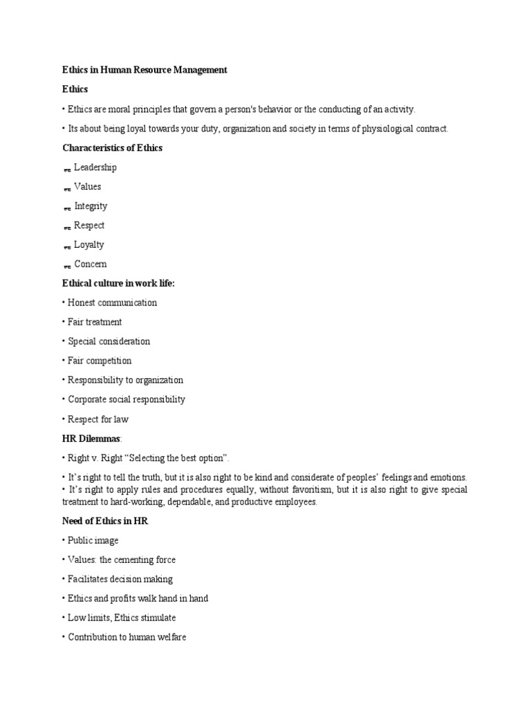 Ethical Practices in HR Management | PDF | Layoff | Human Resource ...