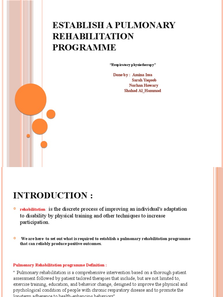 Establish A Pulmonary Rehabilitation Programme | PDF | Physical Therapy ...