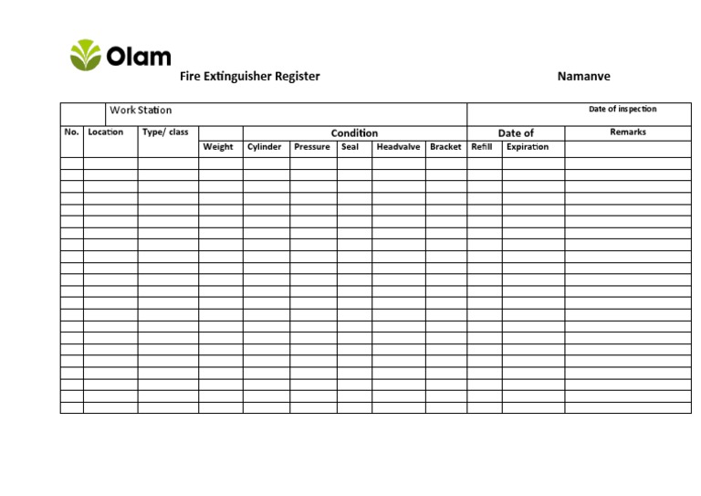Fire Extinguisher Record | PDF