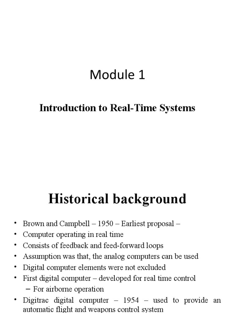 Historical Overview of the Development of Computer Control Systems ...