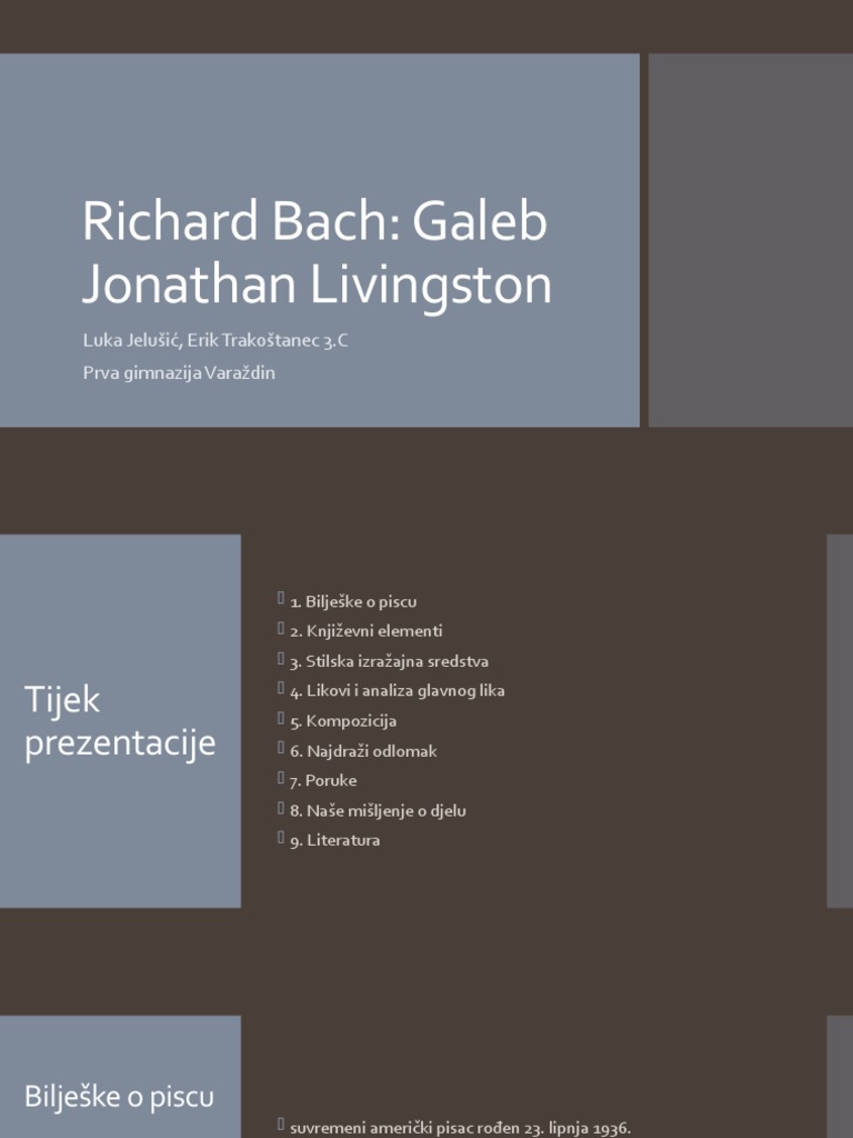 Galeb Jonathan Livinston - Luka Jelušić, Erik Trakoštanec | PDF