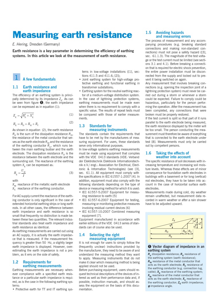 Measuring Earth Resistance | PDF | Electrical Resistance And Conductance | Rectifier