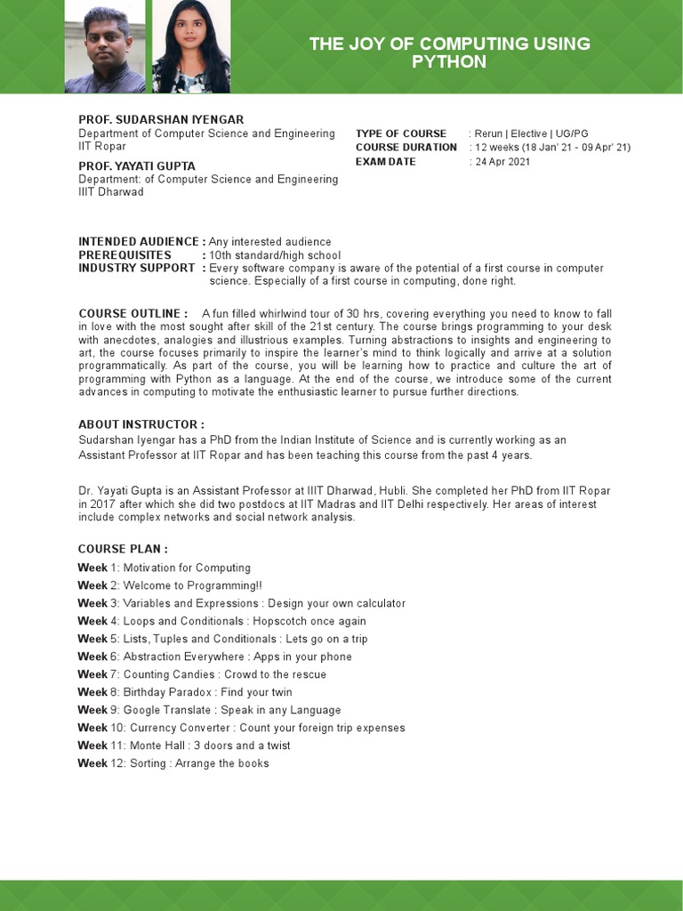 The Joy of Computing Using Python | PDF | Cognition | Learning