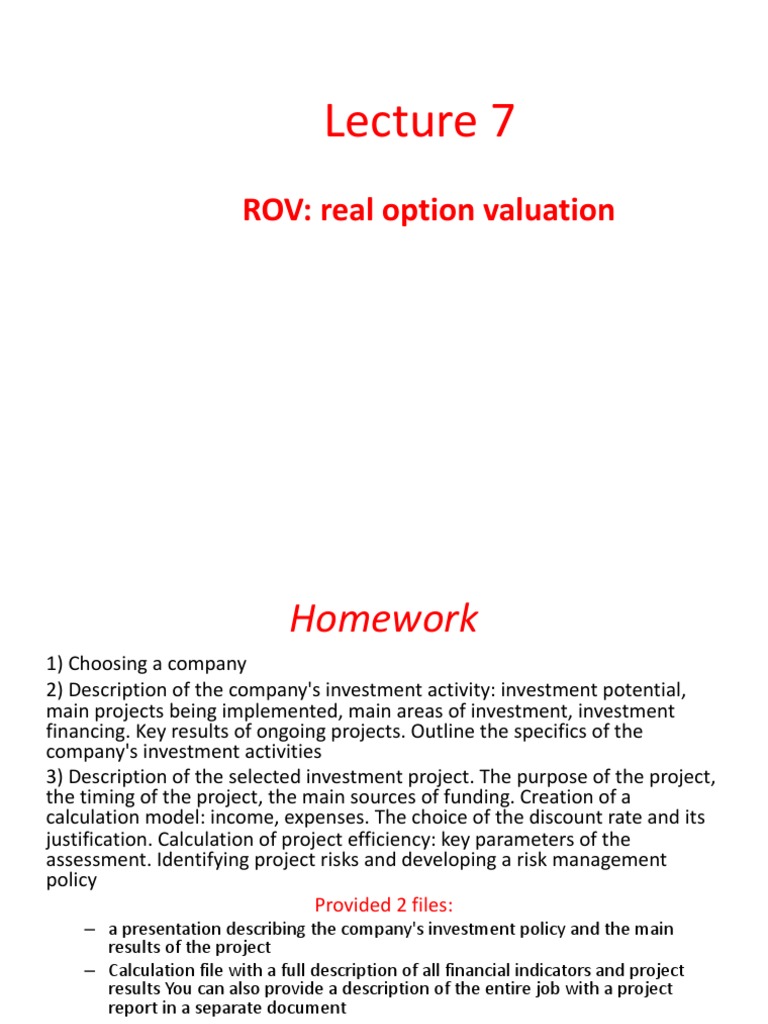 ROV: Real Option Valuation | PDF | Option (Finance) | Black–Scholes Model