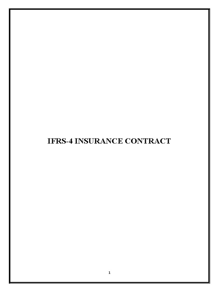 IFRS 4 Insurance Contract | PDF | International Financial Reporting ...