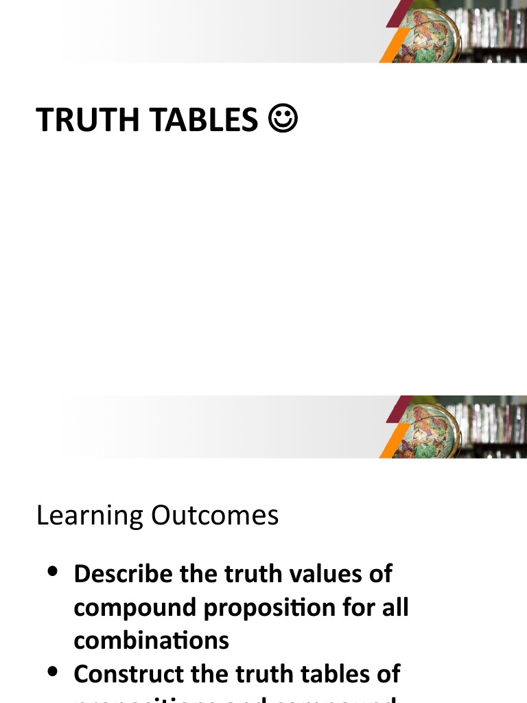 An Introduction to Truth Tables and Logical Propositions | PDF ...