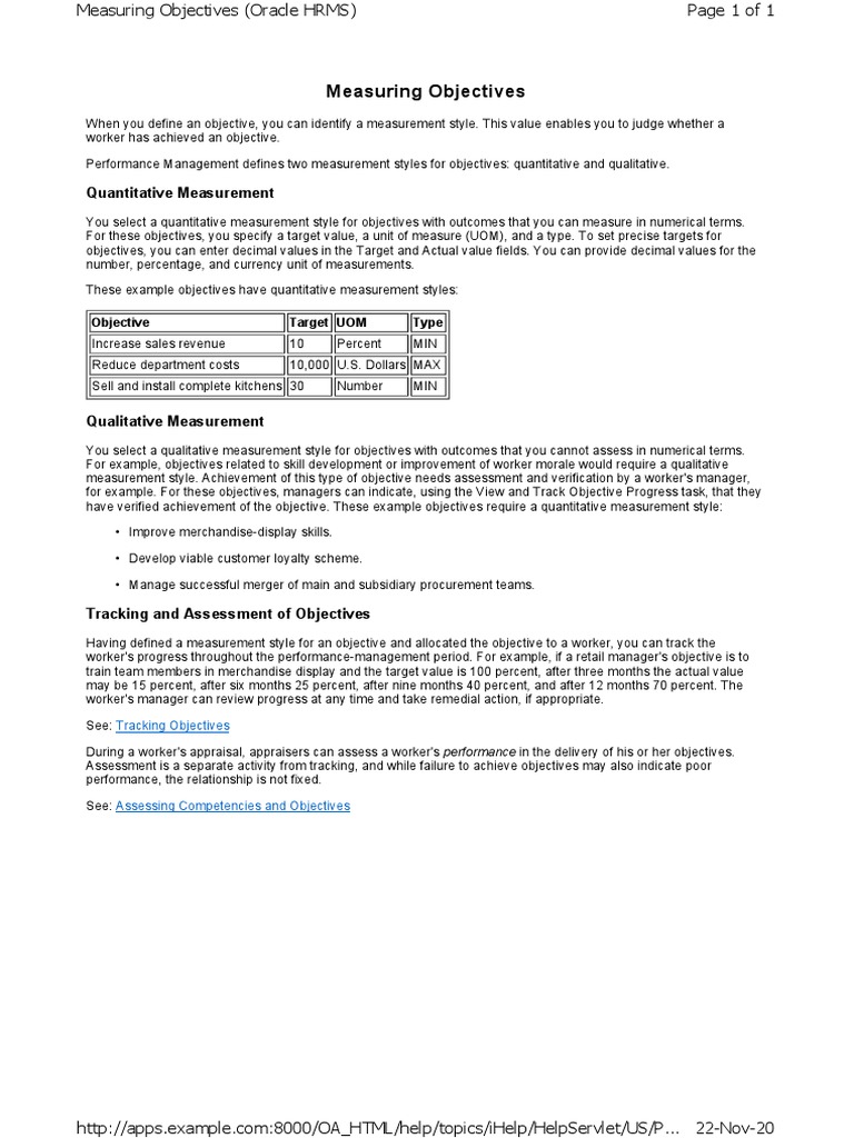 Measuring Objectives: Quantitative Measurement | PDF | Measurement | Retail