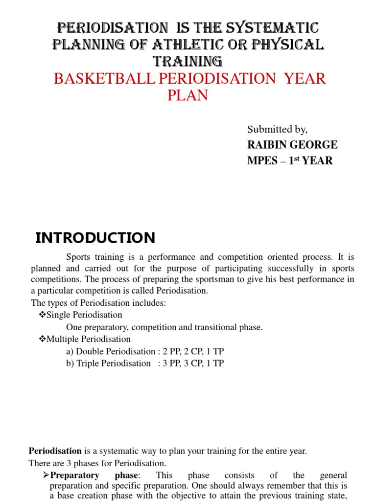 Basketball Periodization Training Plan | PDF | Sports | Recreation