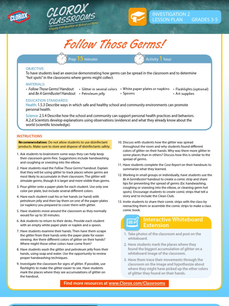Follow Those Germs Grades 3-5 | PDF | Classroom | Science