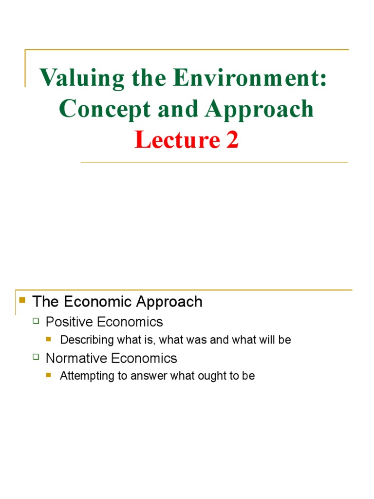 Valuing The Environment: Concept and Approach | PDF | Demand | Supply ...