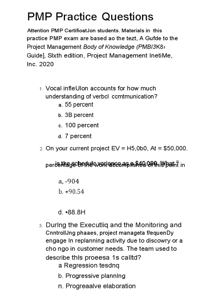 PM Practice Que. Set 1 | PDF