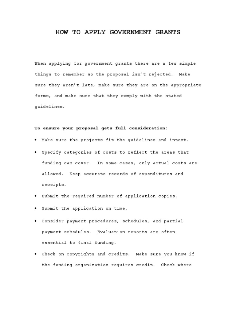 How To Apply Government Grants | PDF | Copyright | Budget