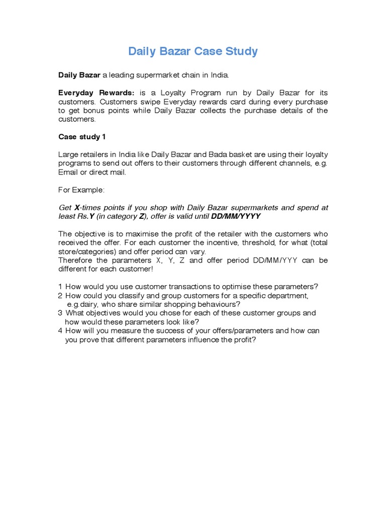 Daily Bazaar Case Study | PDF | Career & Growth | Finance & Money Management