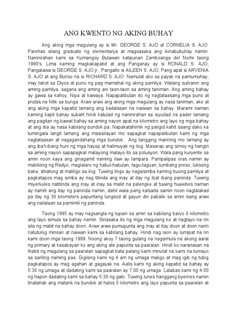 Ang Kwento NG Aking Buhay | PDF