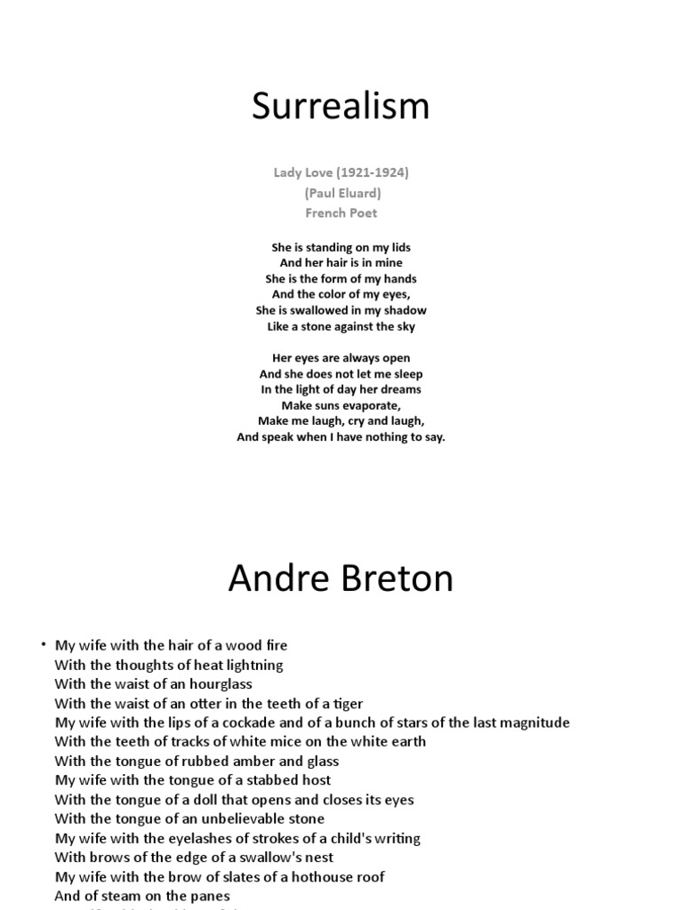 Surrealism: Lady Love (1921-1924) (Paul Eluard) French Poet | PDF