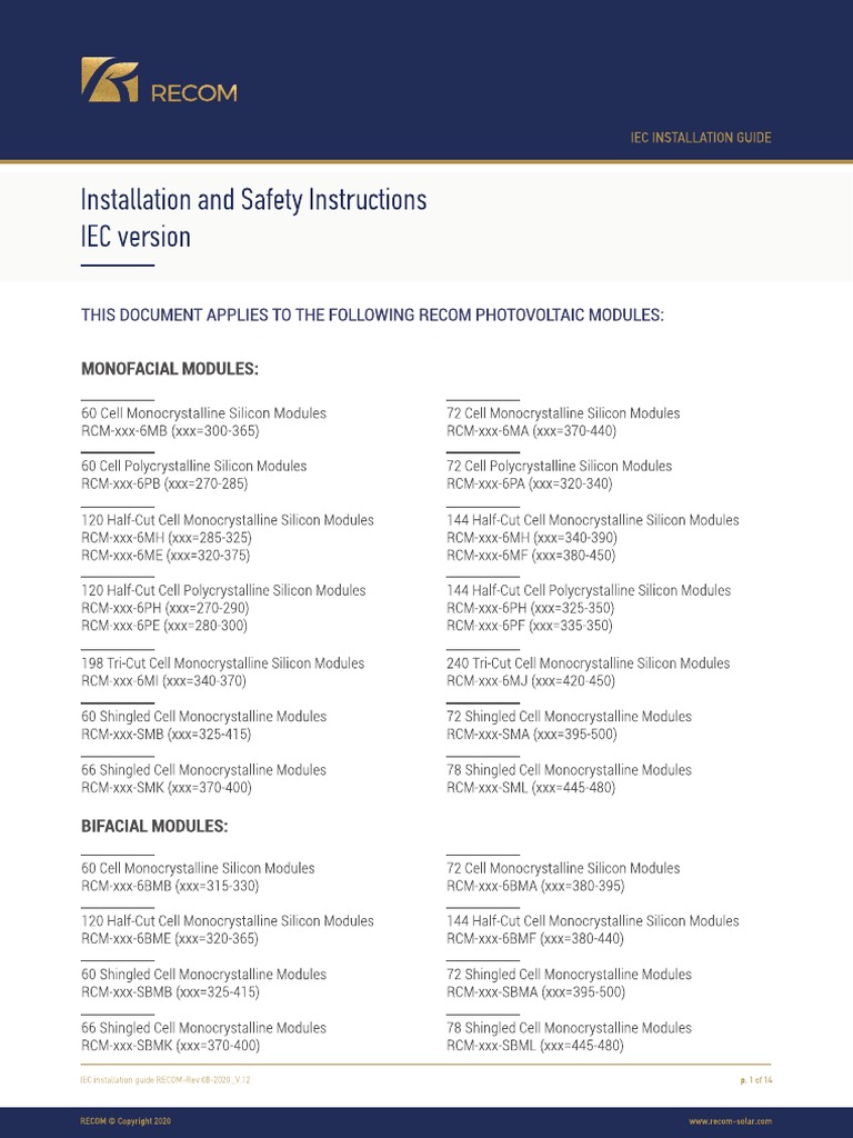 Guide D'installation Recom | PDF