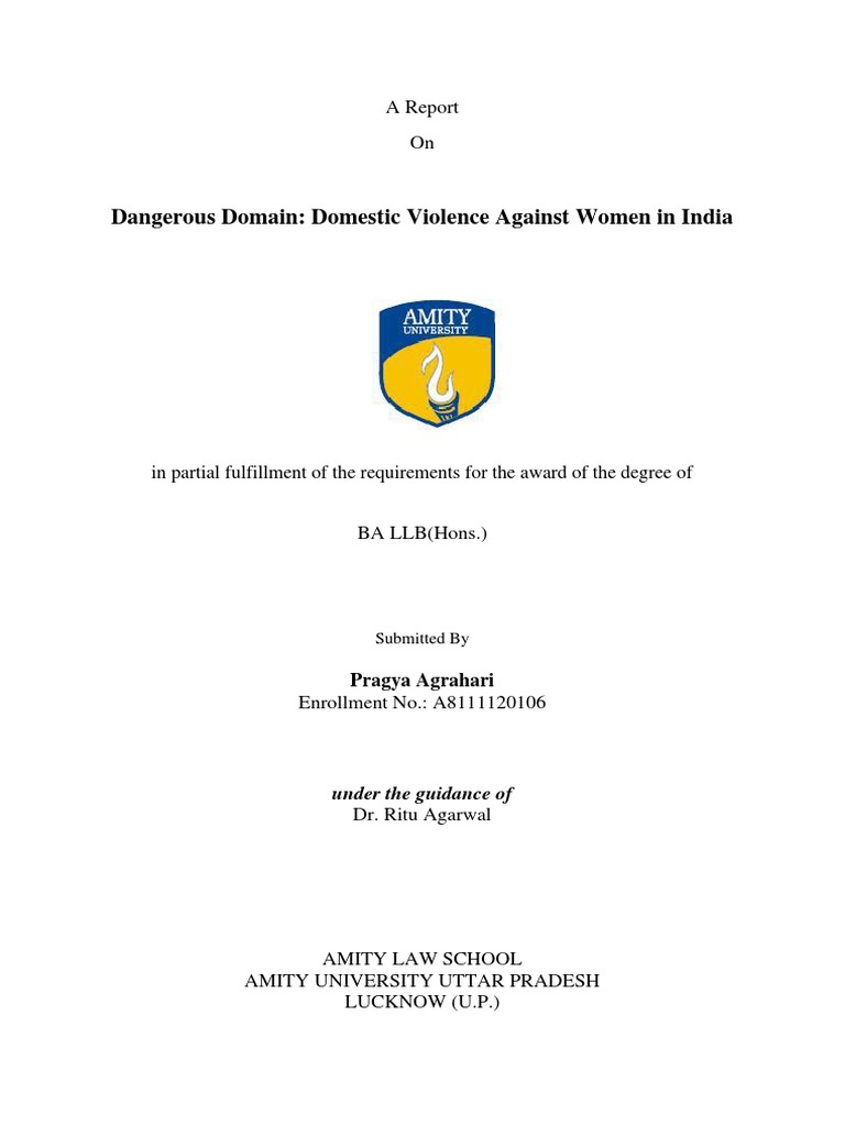 Report On Domestic Violence | PDF | Domestic Violence | Violence