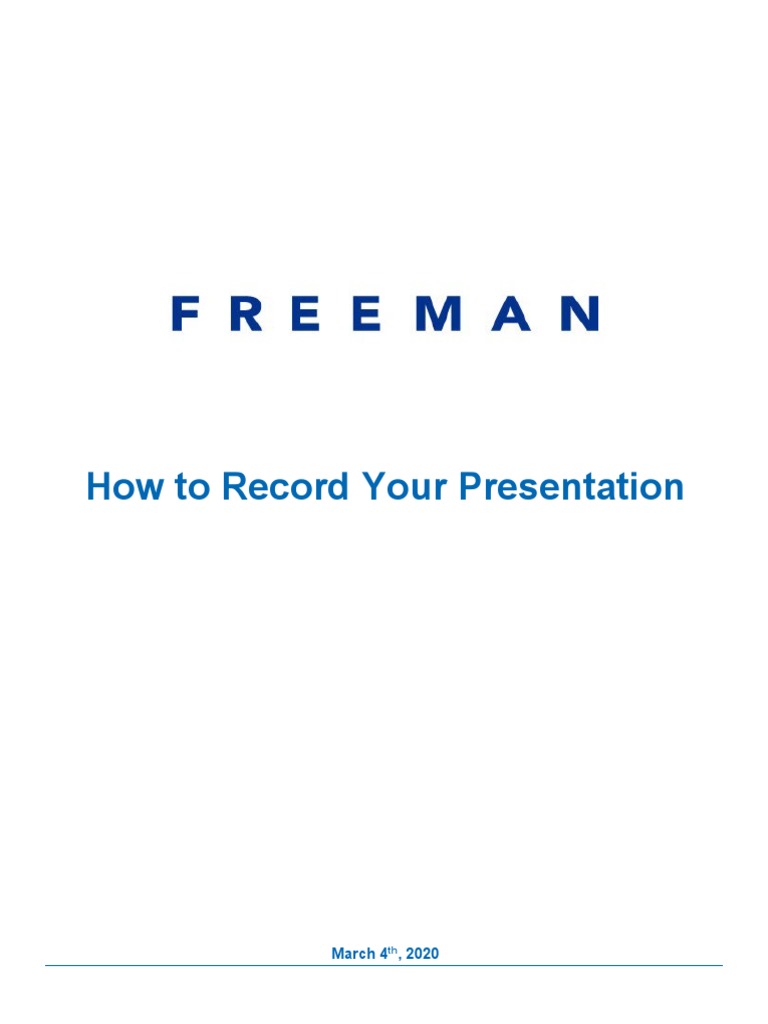 How To Record Your Presentation | PDF | Microsoft Power Point | System ...