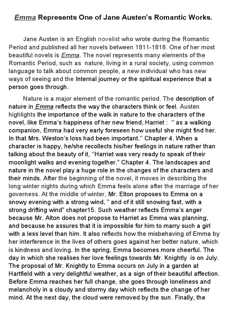 Emma Represents One of Jane Aust | PDF | Emma (Novel) | Jane Austen