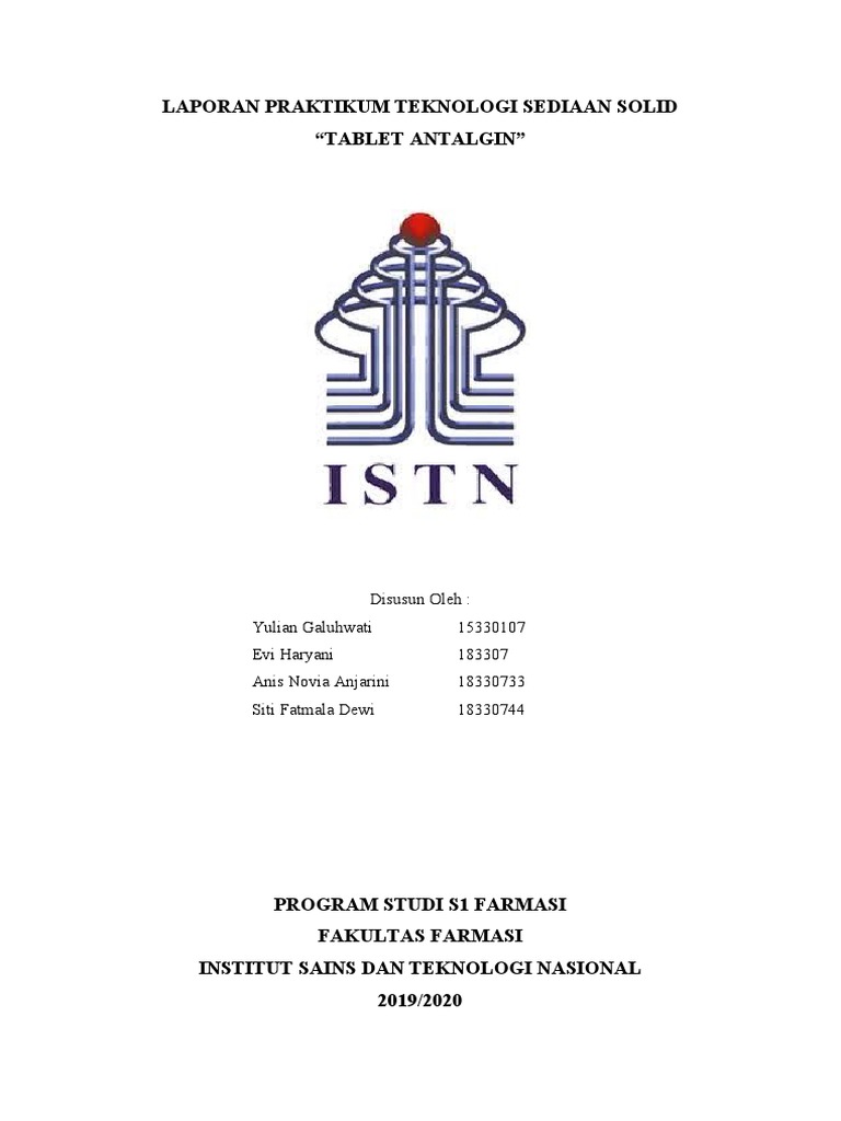 Laporan Praktikum Tablet Antalgin | PDF
