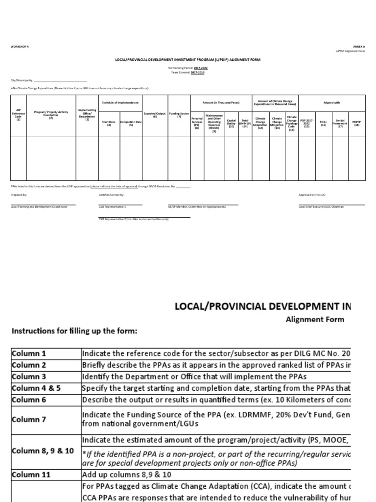 ANNEX A LDIP Alignment Form | PDF | Climate Change Mitigation | Global ...