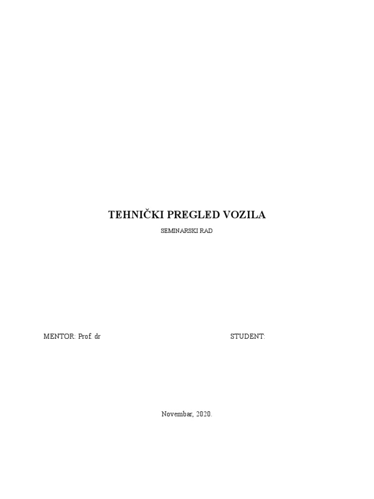Natasa Djukic TEHNICKI PREGLED VOZILA | PDF