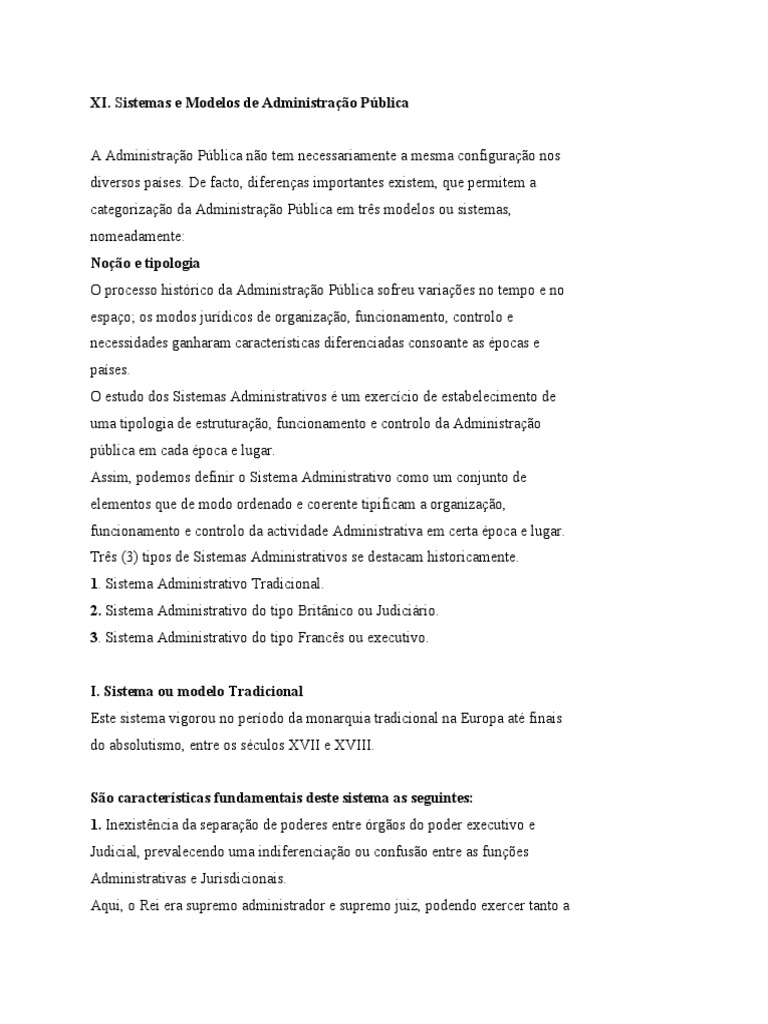 Sistemas Ou Modelos de AP | PDF | Administração pública | Separação de ...