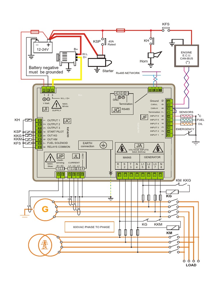 Diesel Generator Control Panel Wiring Diagram BeK3 | PDF | Power ...