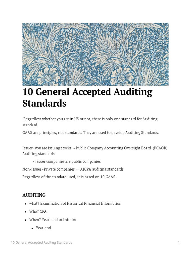 10 GAAS Principles Explained | PDF | Auditor's Report | Audit