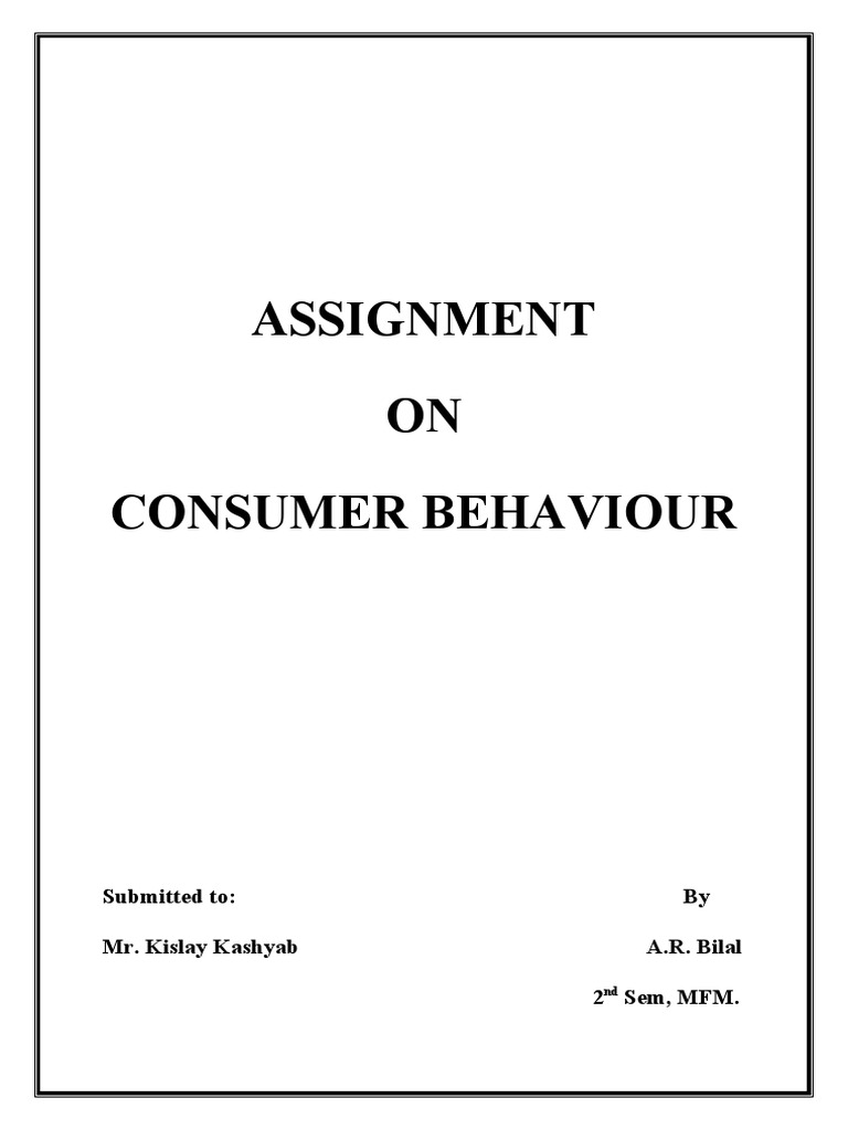 Consumer Behaviour of Allen Solly | PDF | Brand | Consumer Behaviour