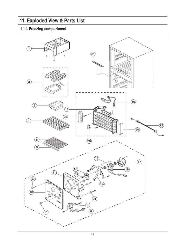 Exploded View & Parts List for Refrigerator Compartment | PDF | Home ...