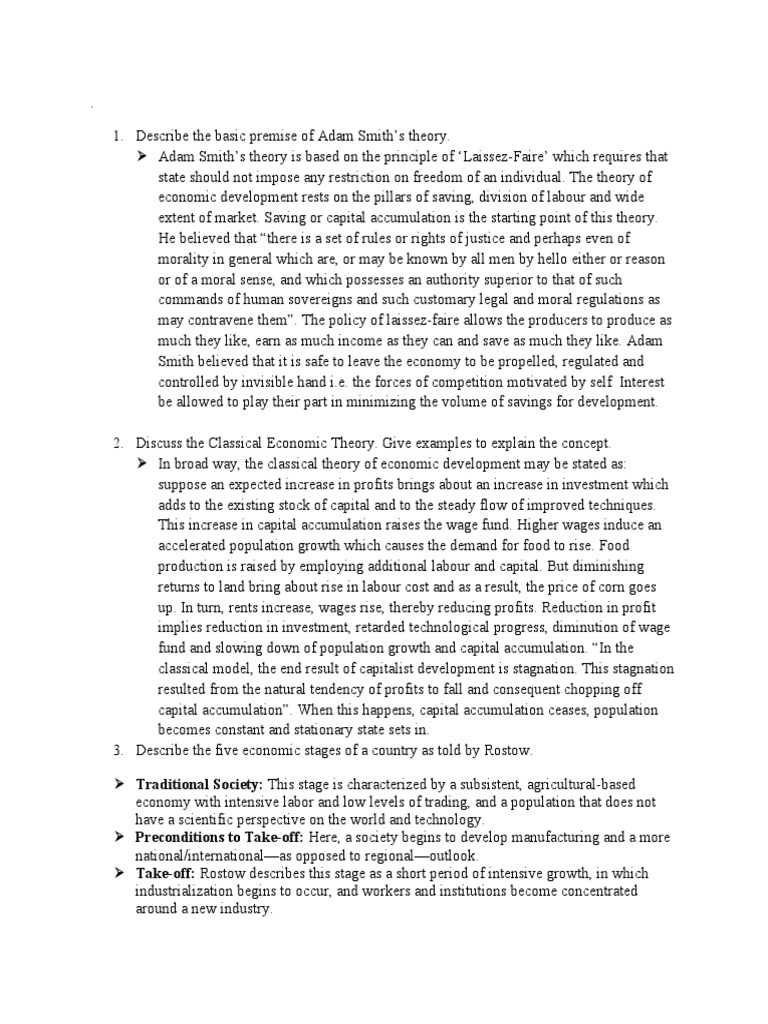 Describe The Basic Premise of Adam Smith | PDF | Oligopoly | Economics