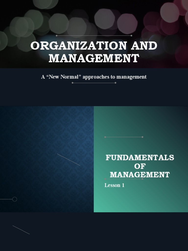 Organization and Management - Lesson 1 | PDF | Market (Economics ...