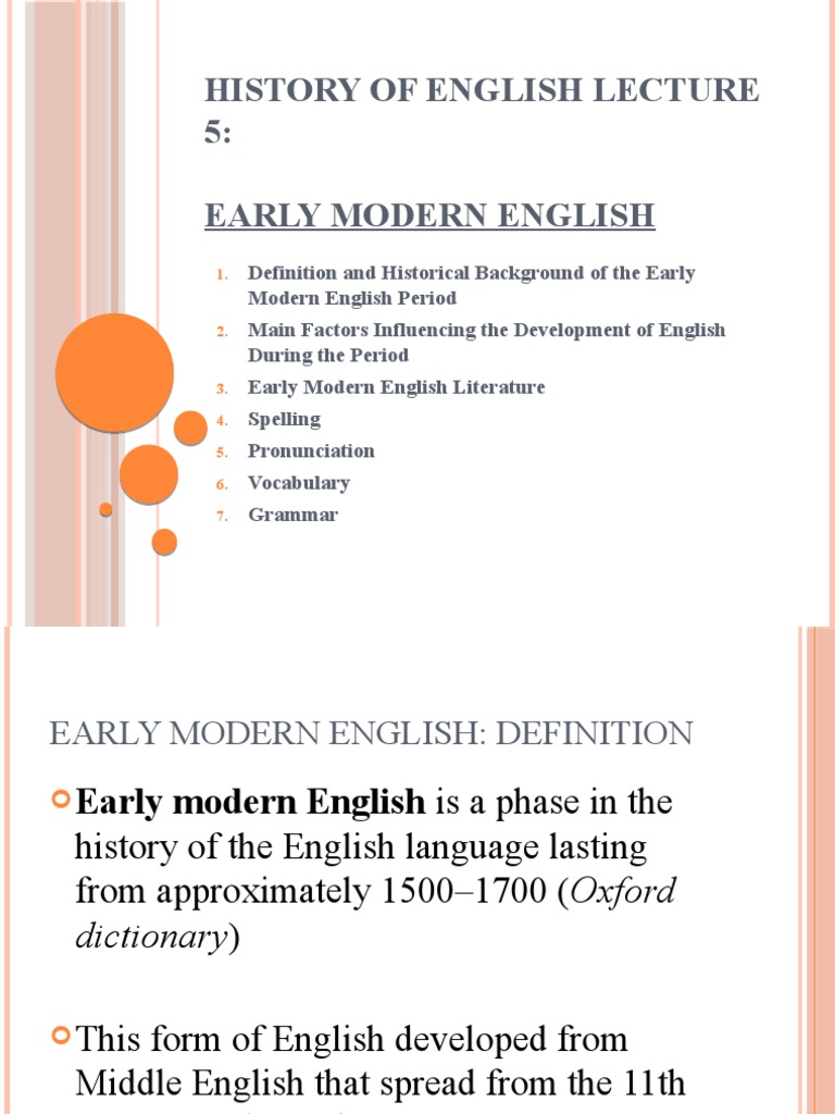 History of English Lecture 5 | PDF | Thou | English Language