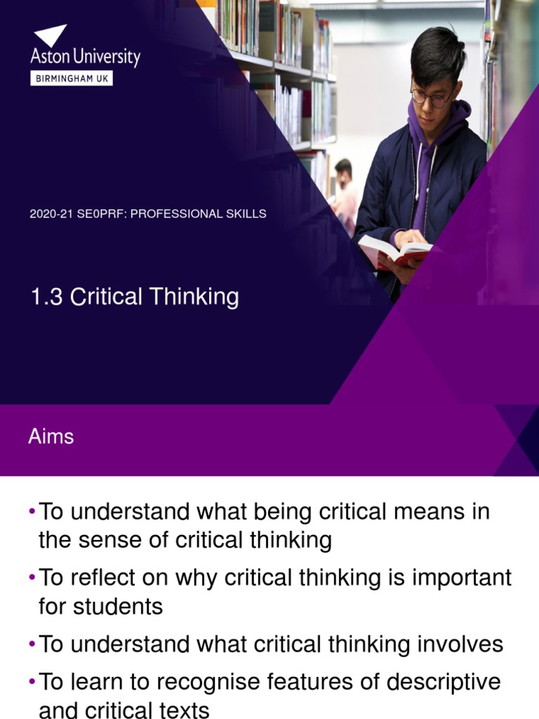 1.3 Critical Thinking PDF | PDF | Critical Thinking | Mental Processes