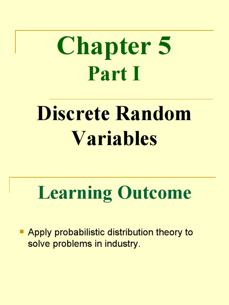 UCCM2233 - Chp5.1 Discrete - Answer Wble | PDF | Probability Distribution | Random Variable