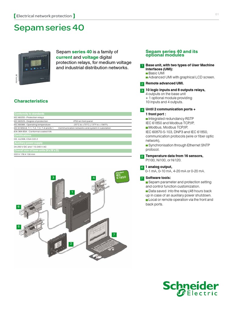 Sepam Series 40 Protection Relays Overview | PDF | Computer Network ...