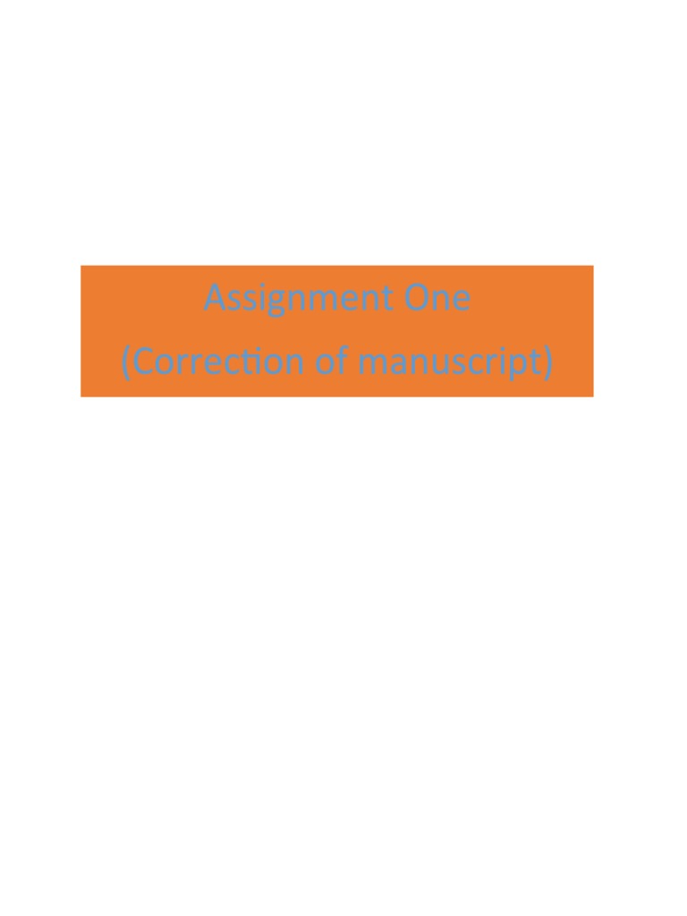EDPM Assignment: Manuscript Correction | PDF