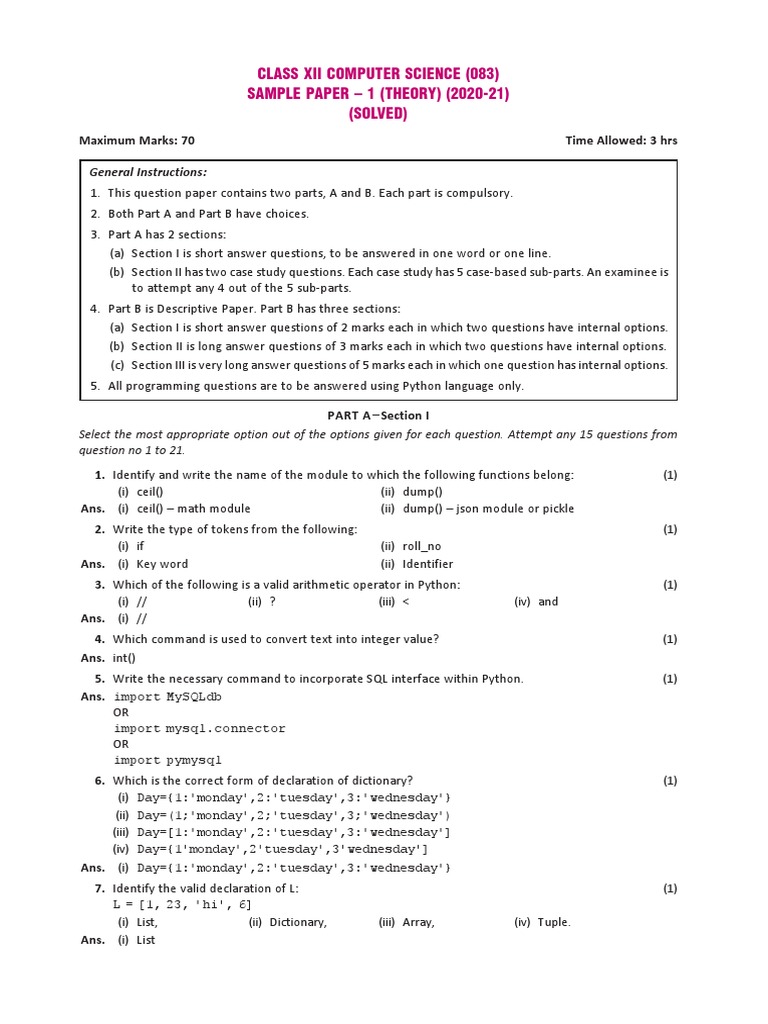 Sample Questions Paper (FINAL) 1 | PDF | Transmission Medium | Computer ...