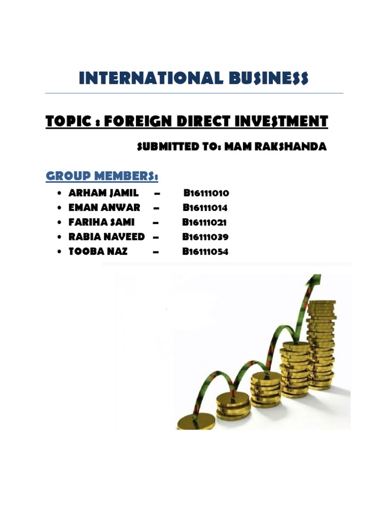 Final Fdi Report (Group 3) | PDF | Foreign Direct Investment | Exports