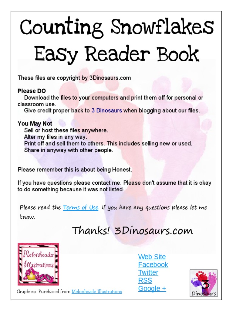 Counting Snowflakes Easy Reader Book: Please DO | PDF