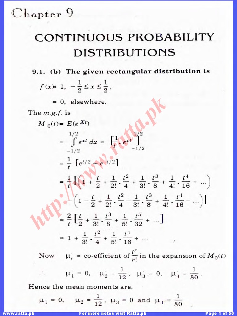 Continuous Probability Distribution | PDF