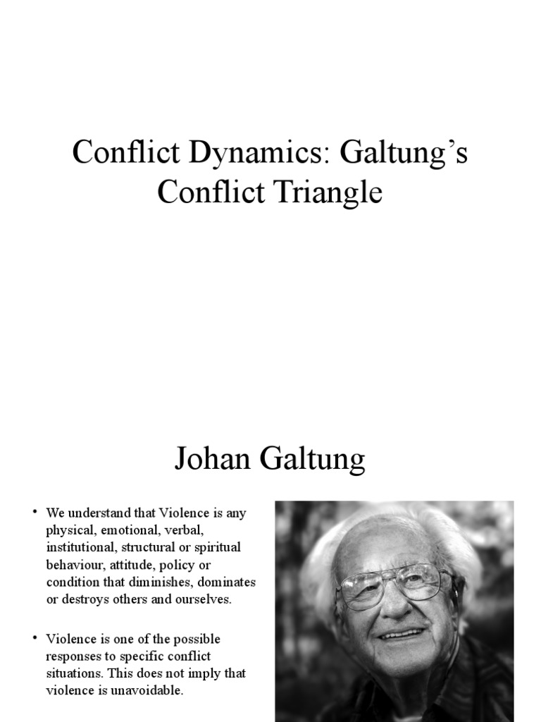 Conflict Dynamics: Galtung's Conflict Triangle | PDF | Islamic State Of ...