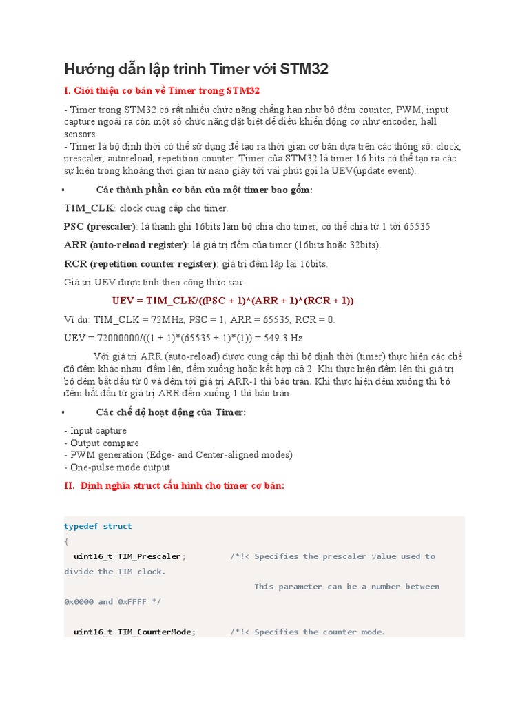 Pdfslide - Tips - Huong Dan Lap Trinh Timer Voi stm32 | PDF
