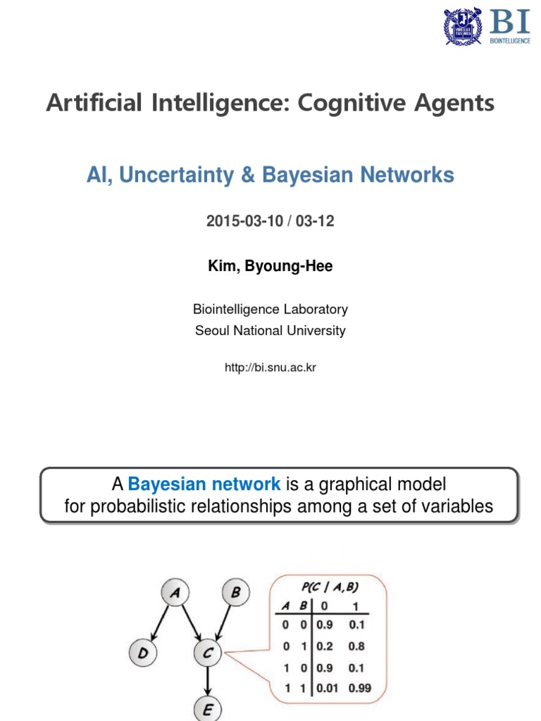 Artificial Intelligence: Cognitive Agents: AI, Uncertainty & Bayesian ...